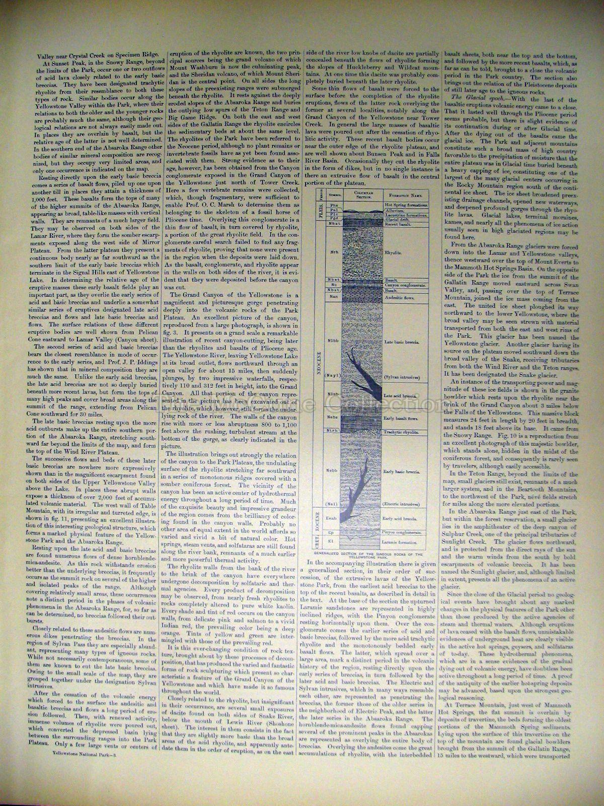Geologic Atlas of the United States. Yellowstone National Park Folio ...